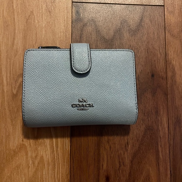 Coach | Bags | Coach Sky Blue With Sparkle Leather Wallet | Poshmark